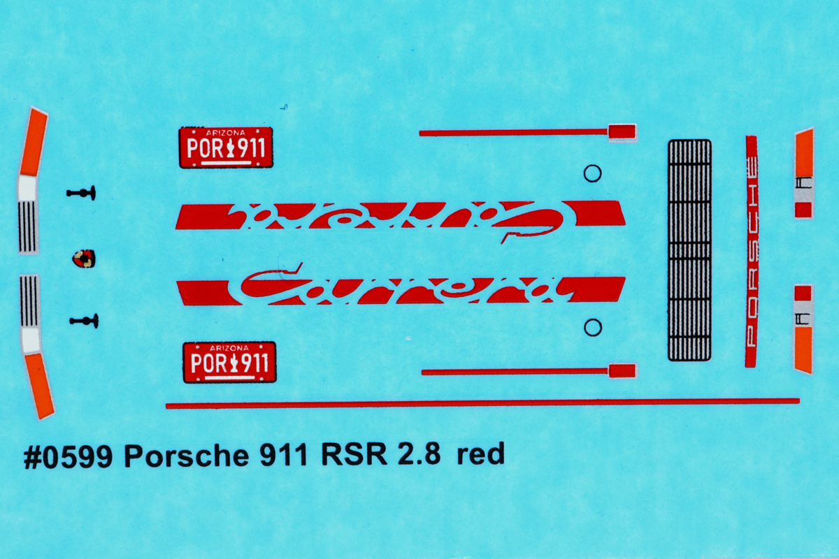 Decal red for Porsche 911 RSR