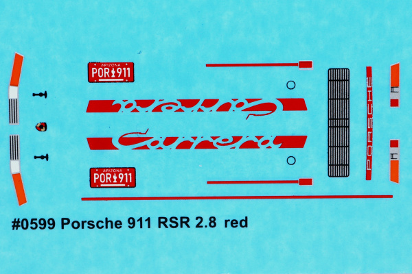Decal red for Porsche 911 RSR